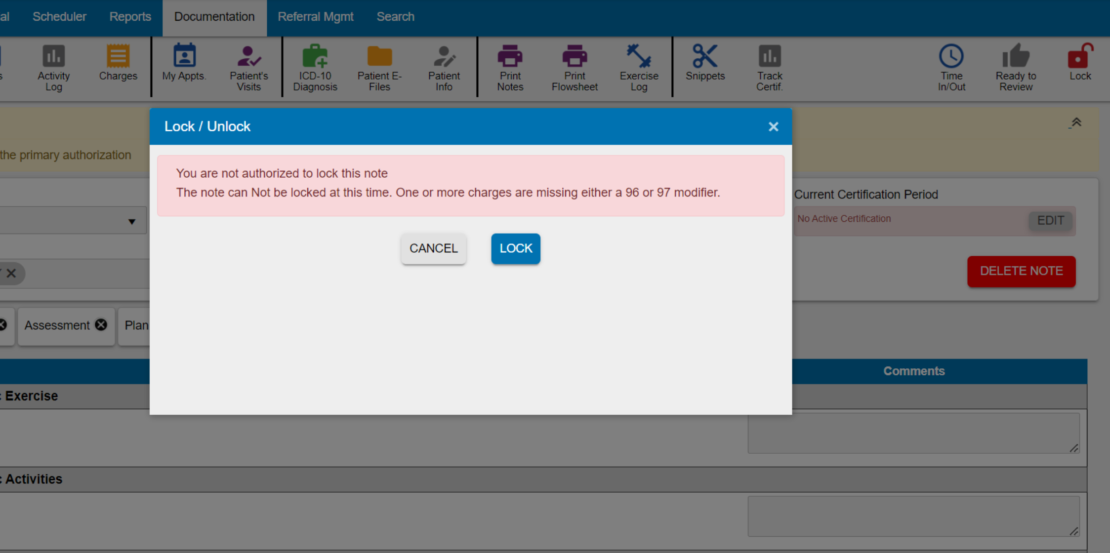 Why Is It Requiring 96/97 Modifier to Lock My Note and What Do I Do? – Practice Pro Knowledge Base