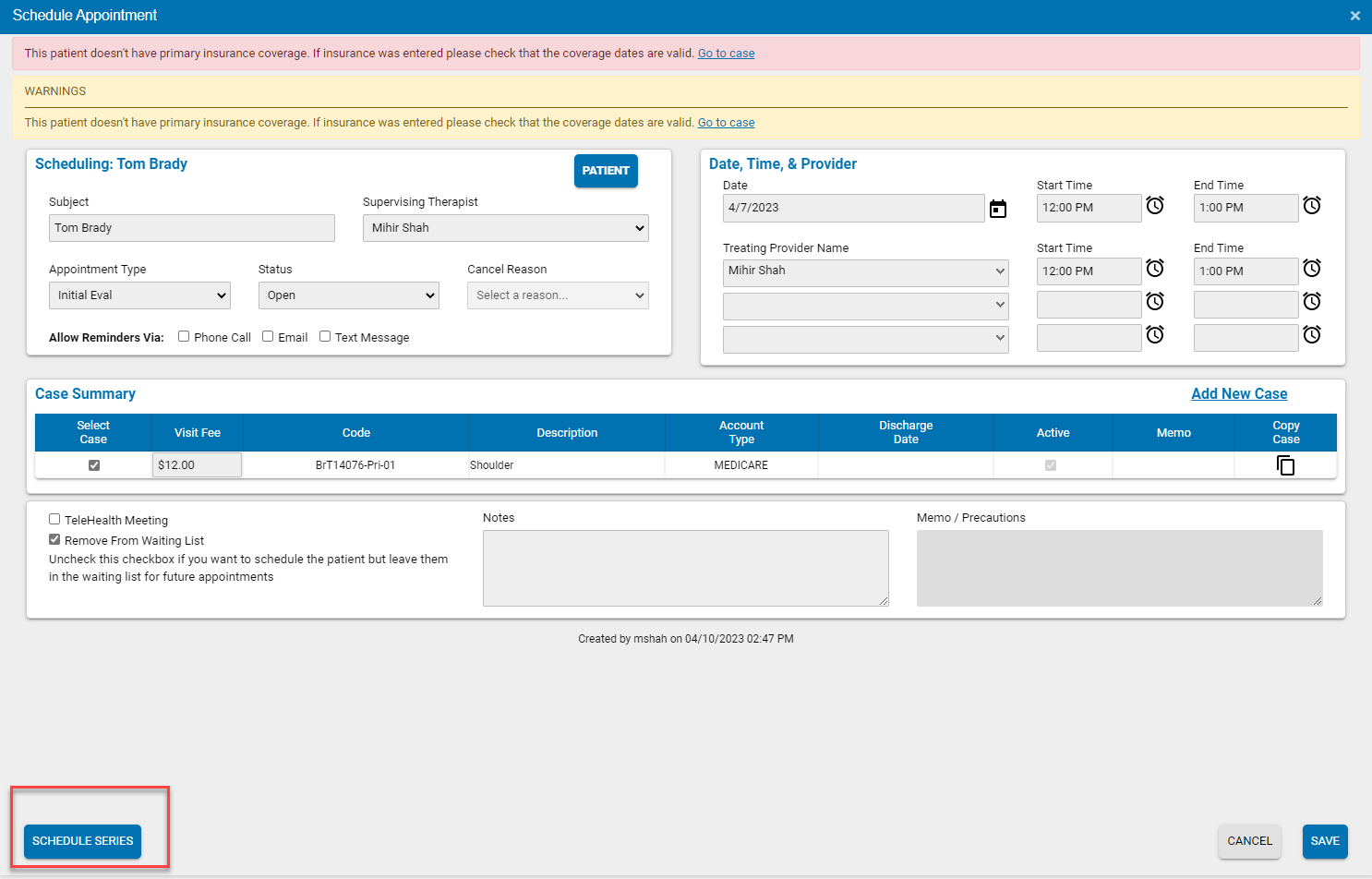 Scheduler - Scheduling a Series of Appt – Practice Pro Knowledge Base