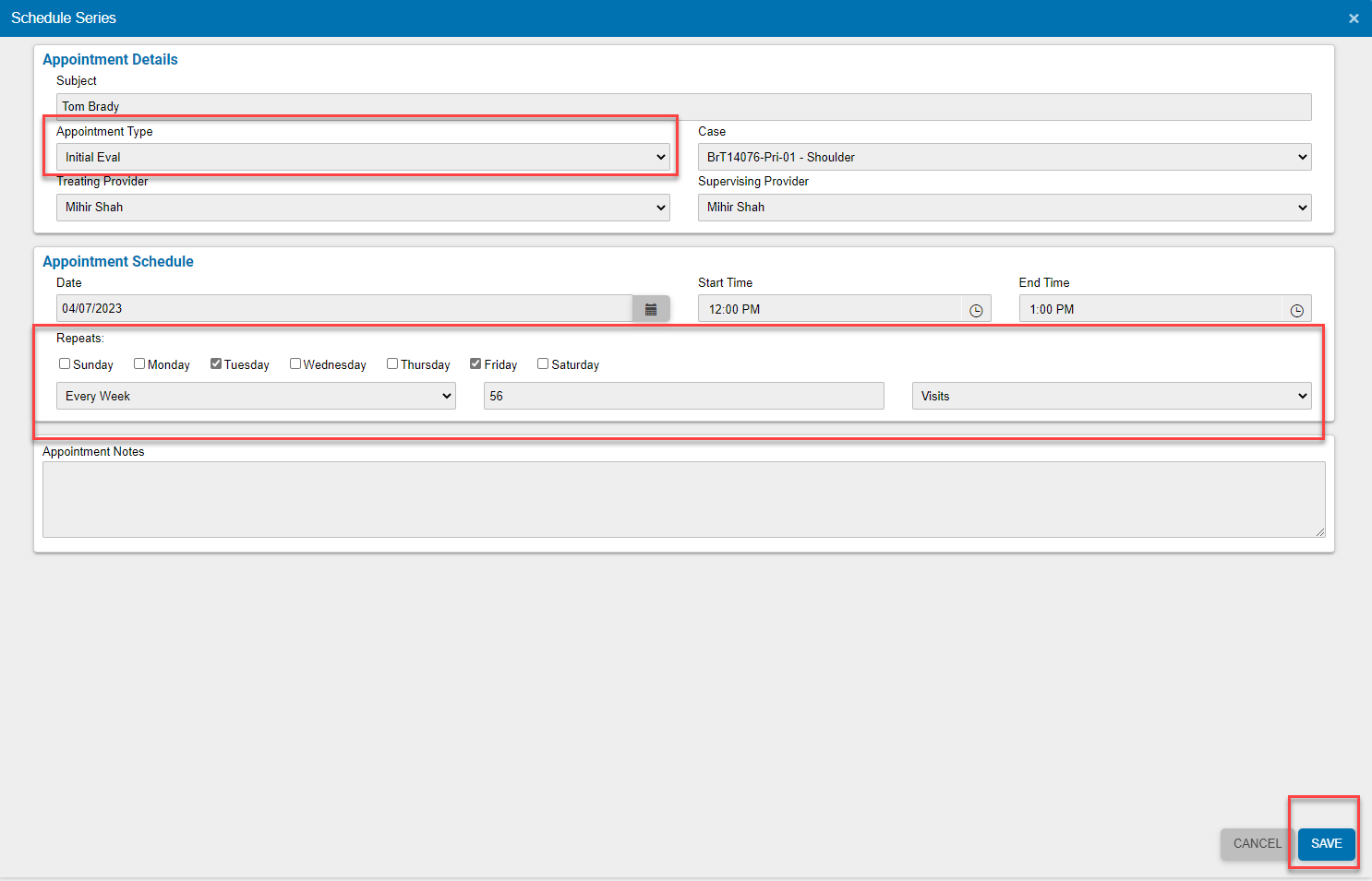 Scheduler - Scheduling a Series of Appt – Practice Pro Knowledge Base