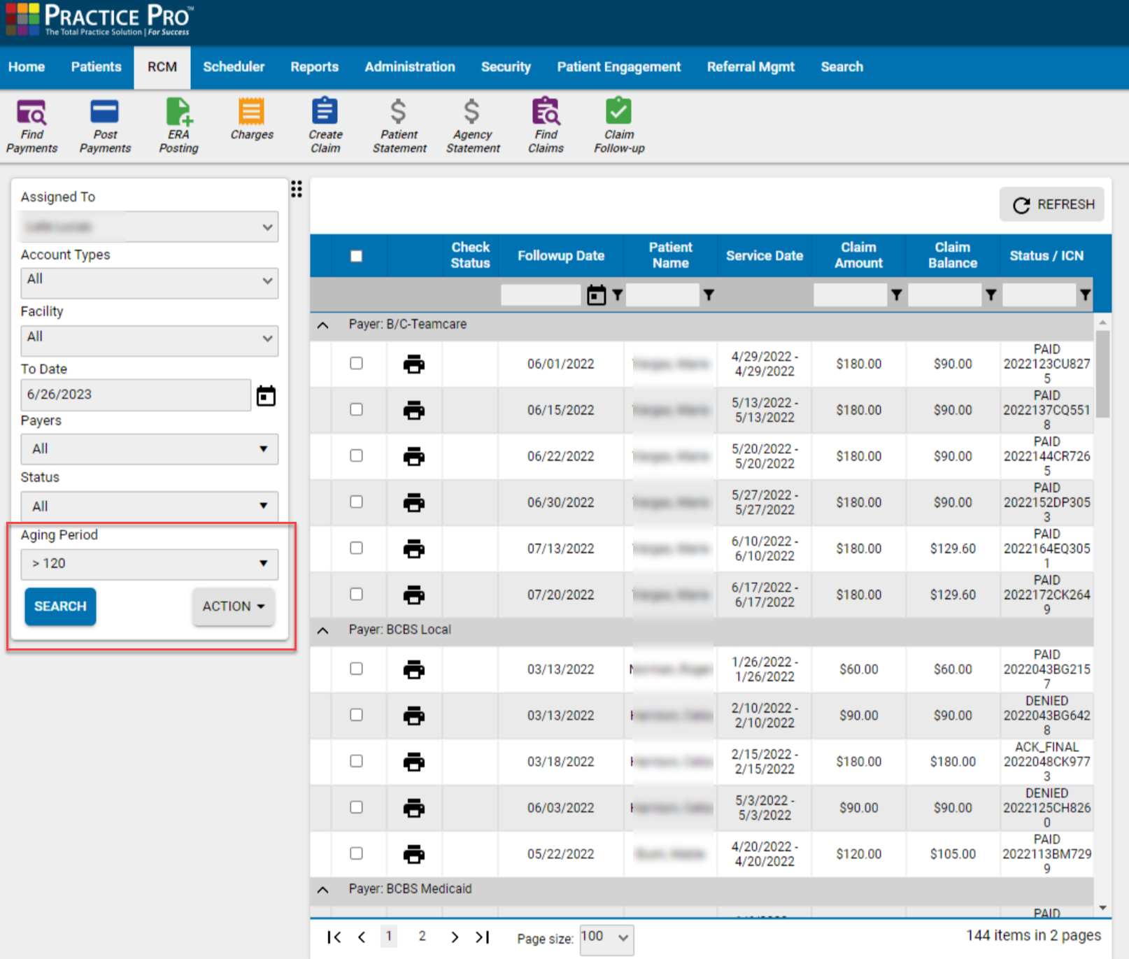 Collections Page - Aging Period Filter – Practice Pro Knowledge Base