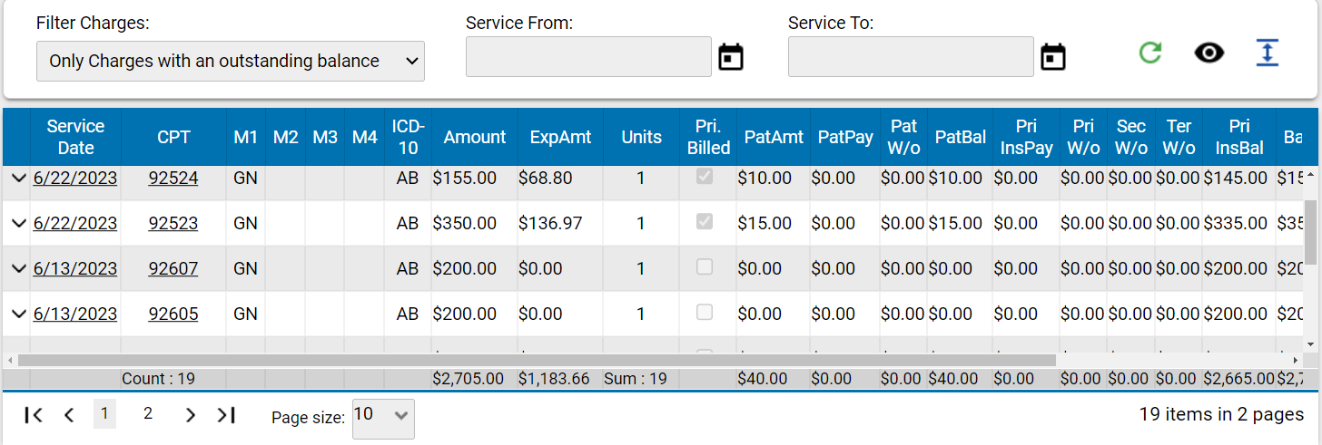View Case Charges – Practice Pro Knowledge Base