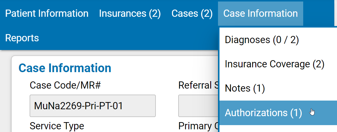 Case Authorizations – Practice Pro Knowledge Base
