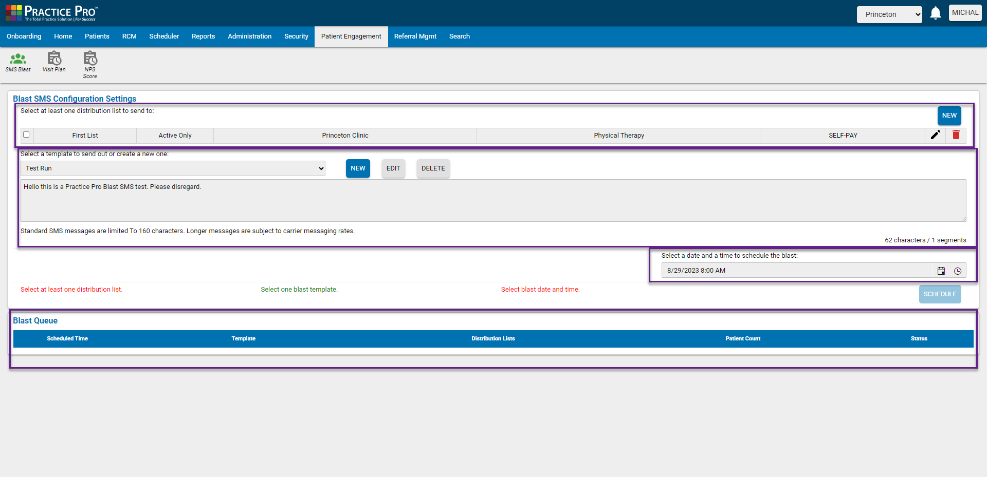 Send SMS Message Blasts to Specified Lists of Patients – Practice Pro Knowledge Base