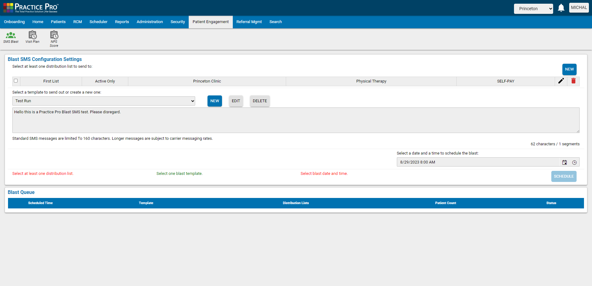 Send SMS Message Blasts to Specified Lists of Patients – Practice Pro Knowledge Base