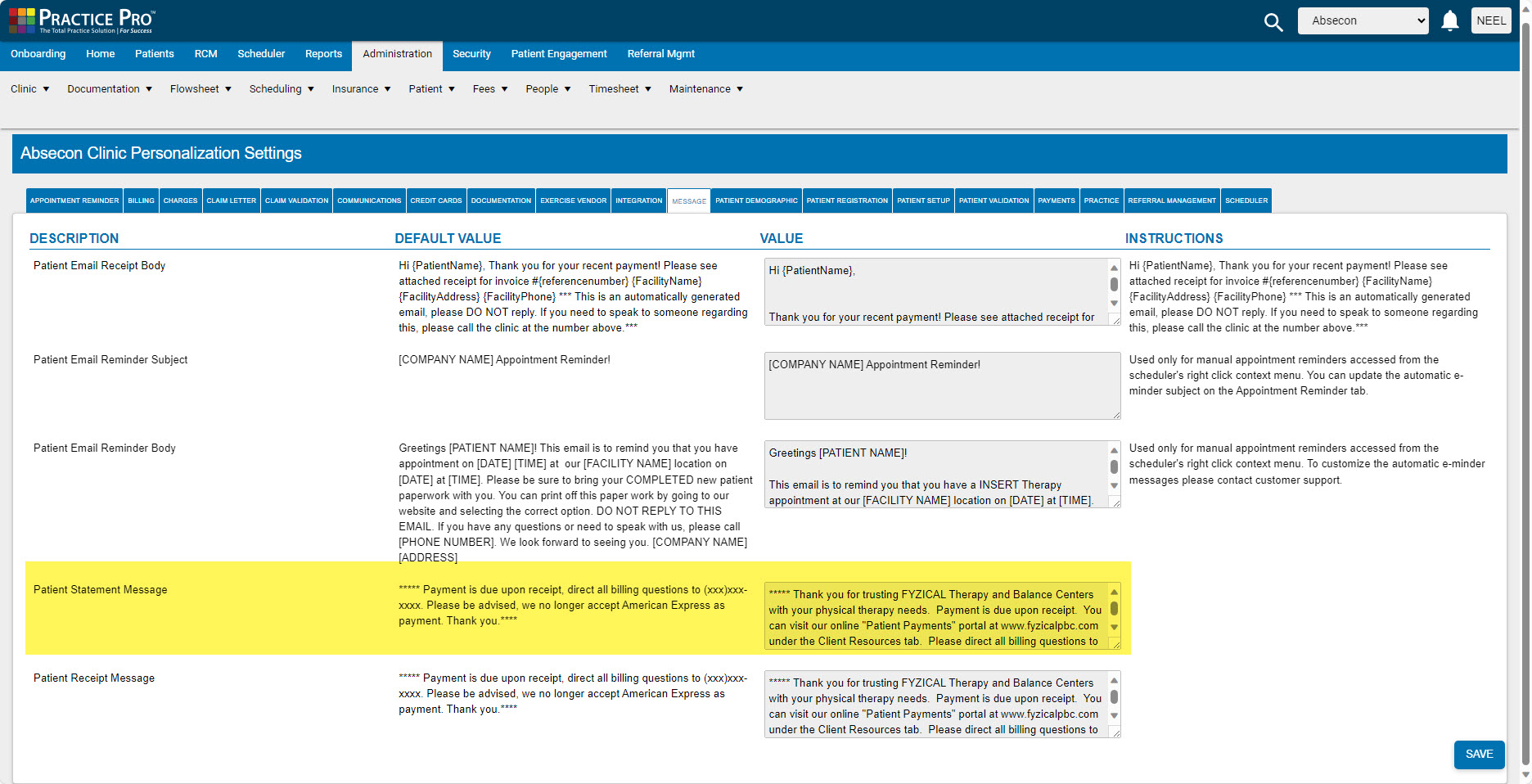 Add a Patient Statement Message – Practice Pro Knowledge Base