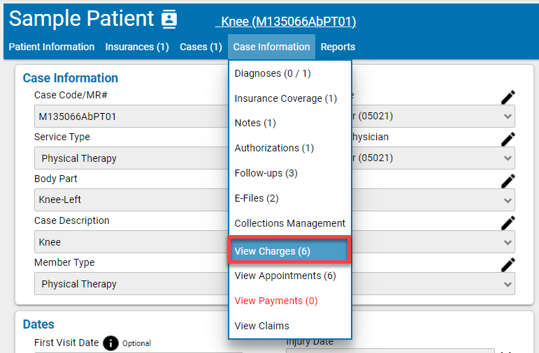 View Charges – Practice Pro Knowledge Base