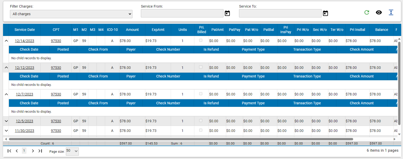 View Charges – Practice Pro Knowledge Base