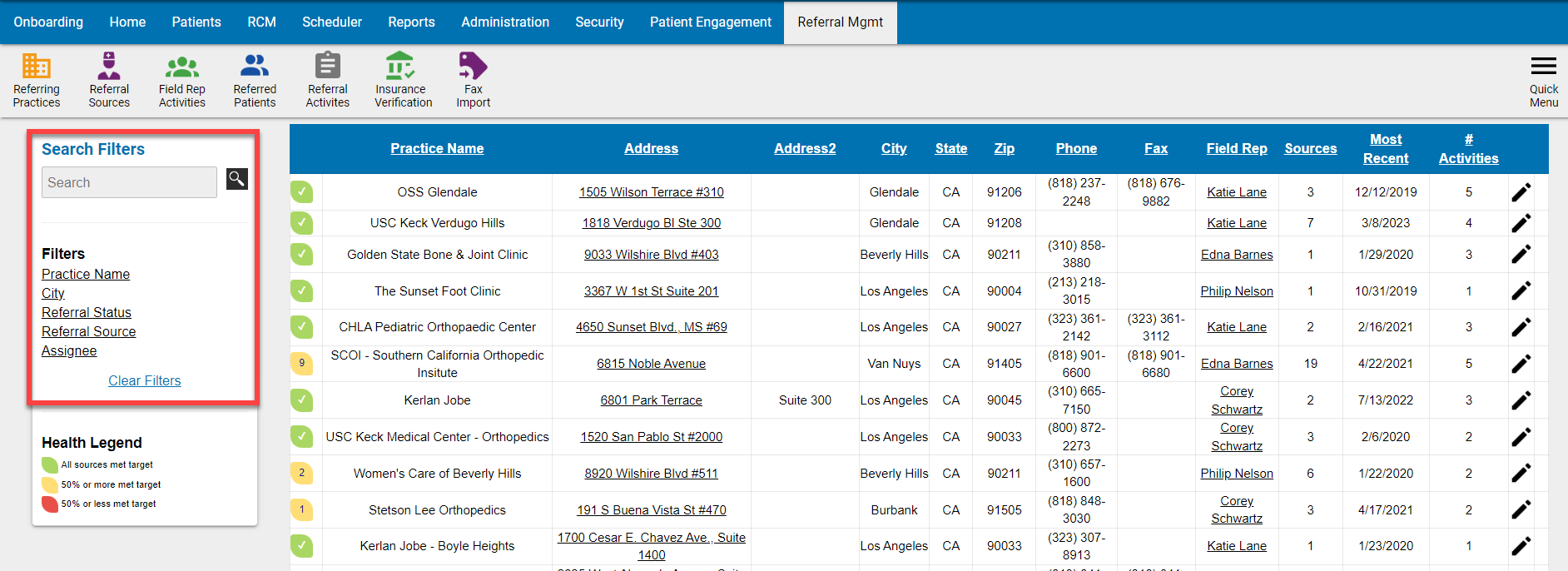 View All Referring Practices – Practice Pro Knowledge Base