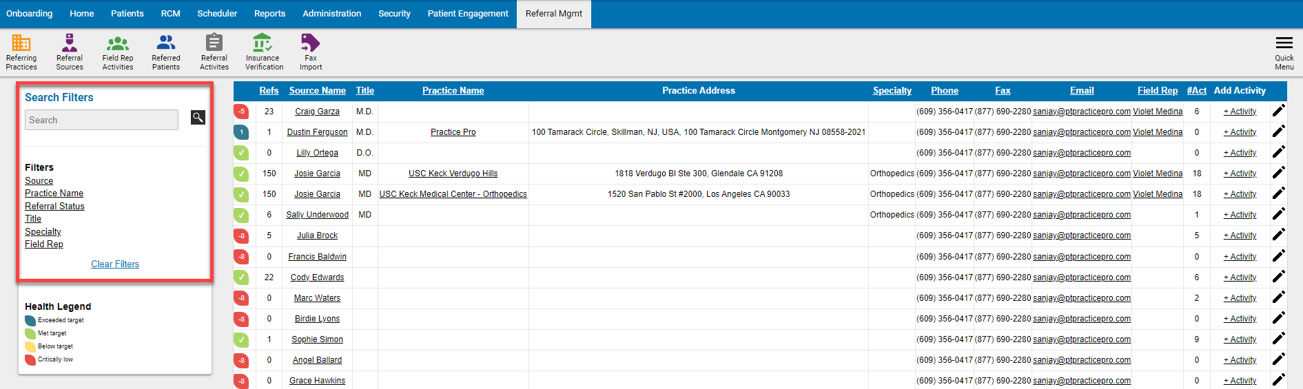 View All Referral Sources (Doctors) – Practice Pro Knowledge Base