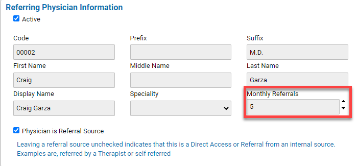 Set Goals for Referral Source (Health Legend) – Practice Pro Knowledge Base
