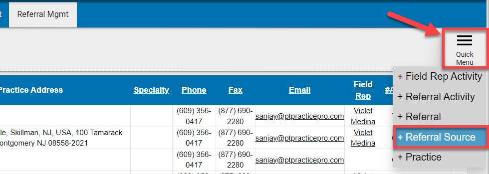 Add a Referral Source (Doctor) – Practice Pro Knowledge Base