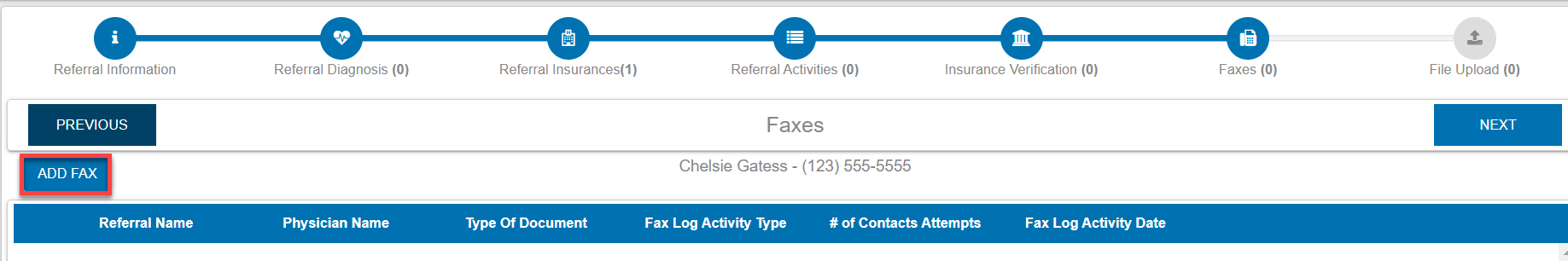 Add Faxes for a Referral – Practice Pro Knowledge Base