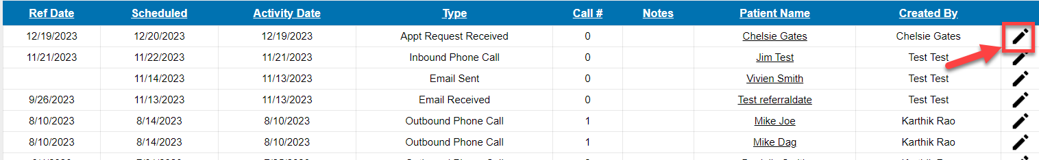 View All Referral Activities – Practice Pro Knowledge Base