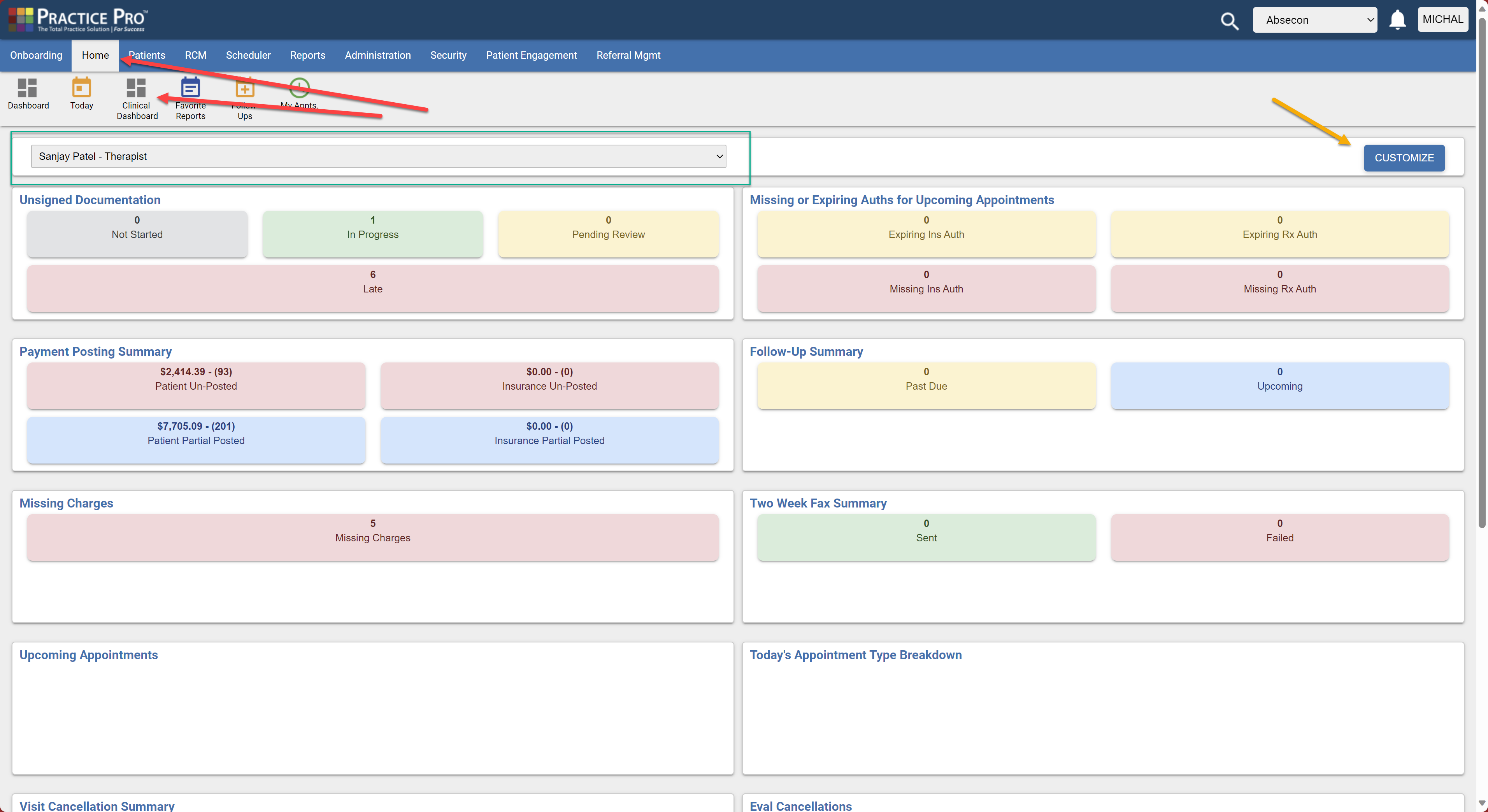 Score Card Dashboard – Practice Pro Knowledge Base