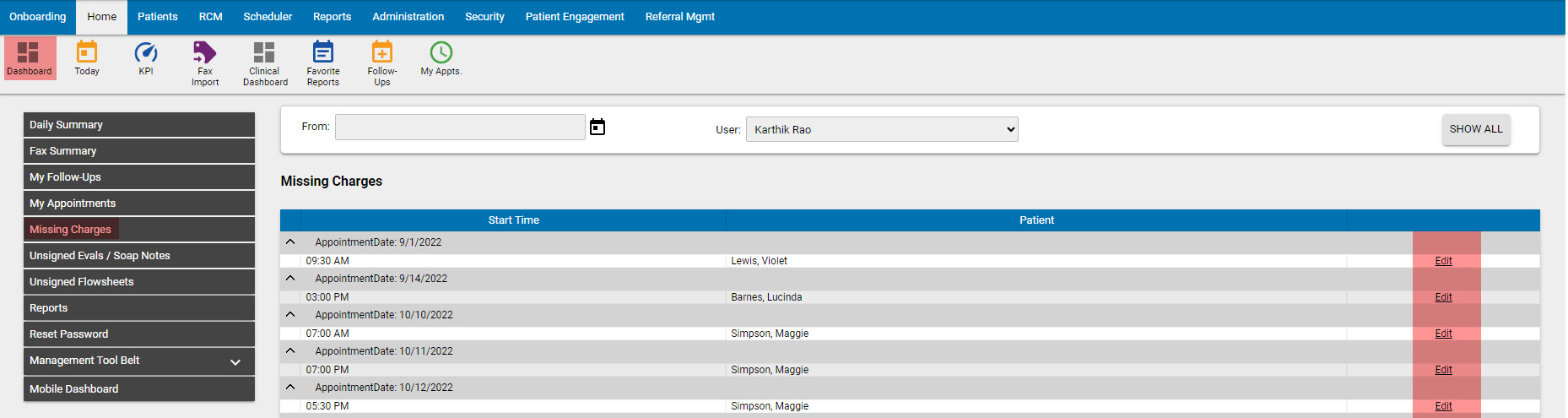 Add Charges From Dashboard – Practice Pro Knowledge Base
