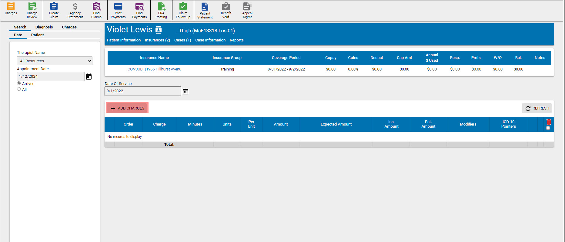 Add Charges From Dashboard – Practice Pro Knowledge Base