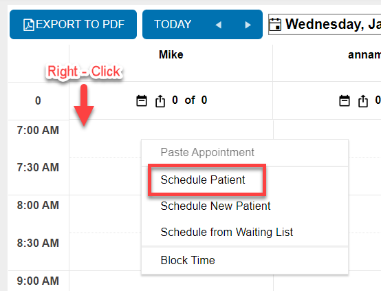 Schedule an Existing Patient – Practice Pro Knowledge Base