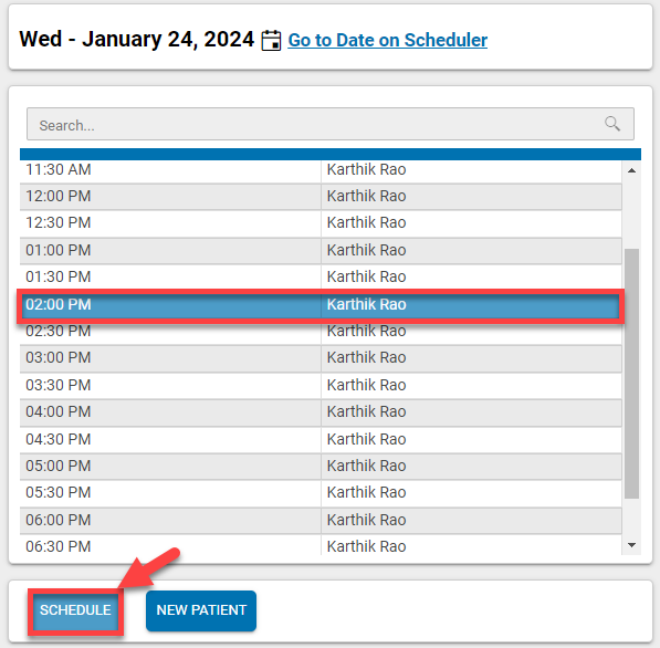 Schedule an Existing Patient – Practice Pro Knowledge Base