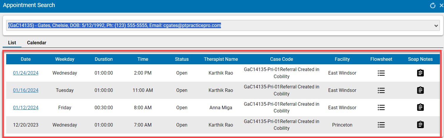 View a Patient's Appointments – Practice Pro Knowledge Base