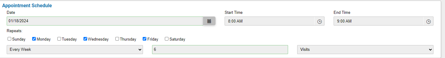 Schedule a Series of Appointments – Practice Pro Knowledge Base