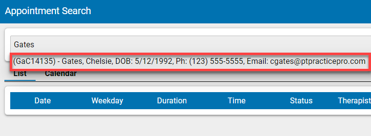 Search for an Appointment – Practice Pro Knowledge Base