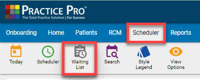 Add Patients to the Waitlist – Practice Pro Knowledge Base