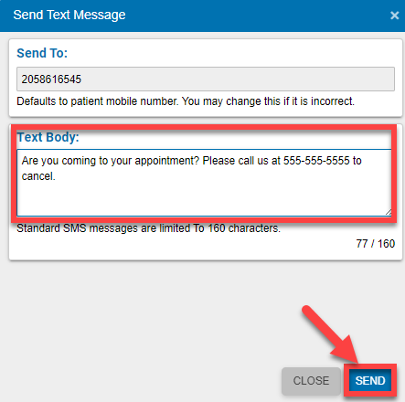 Send an On Demand Text Message to a Patient – Practice Pro Knowledge Base