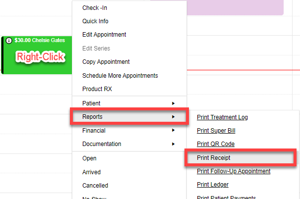 Print a Patient's Receipt – Practice Pro Knowledge Base