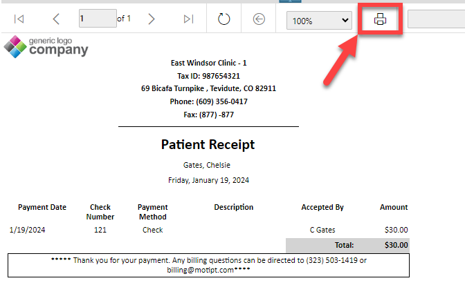 Print a Patient's Receipt – Practice Pro Knowledge Base