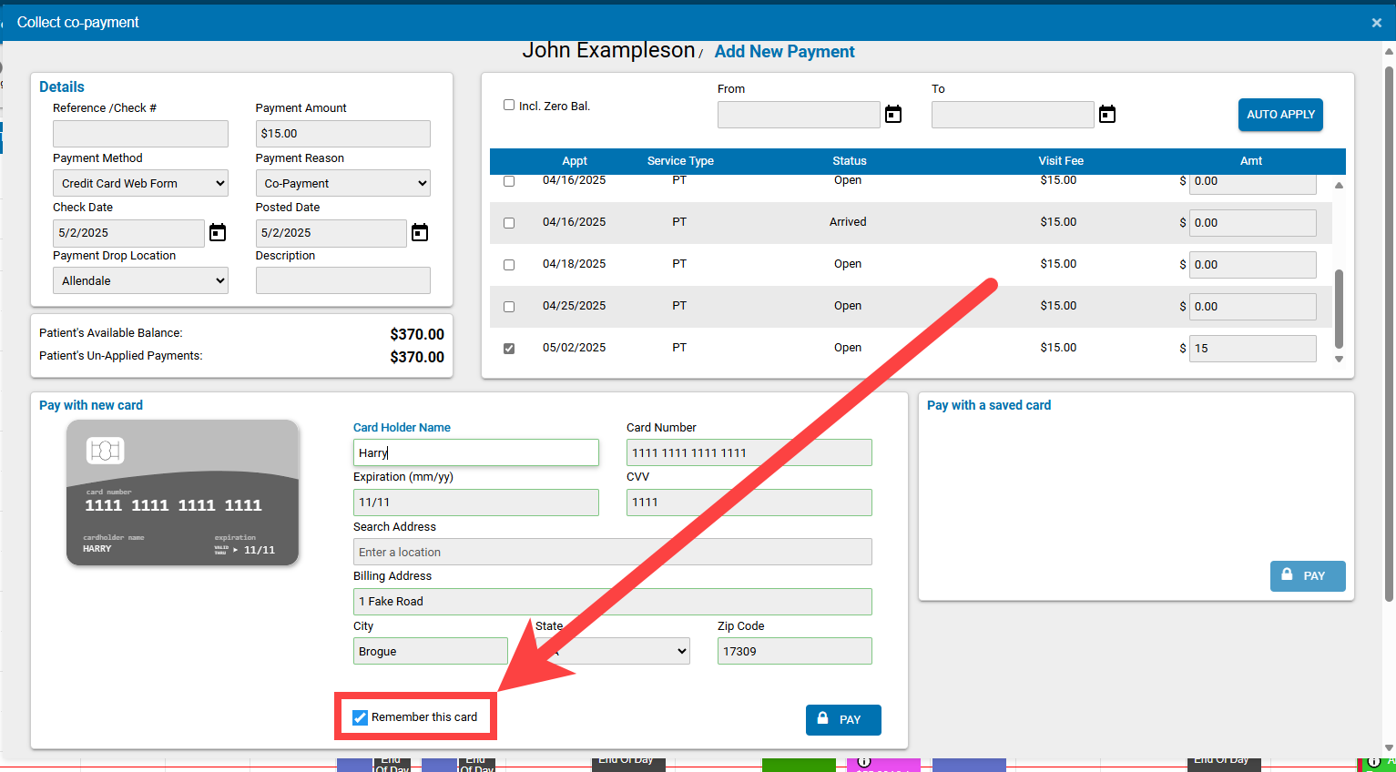 Collecting Payment Using Card Connect Practice Pro Knowledge Base