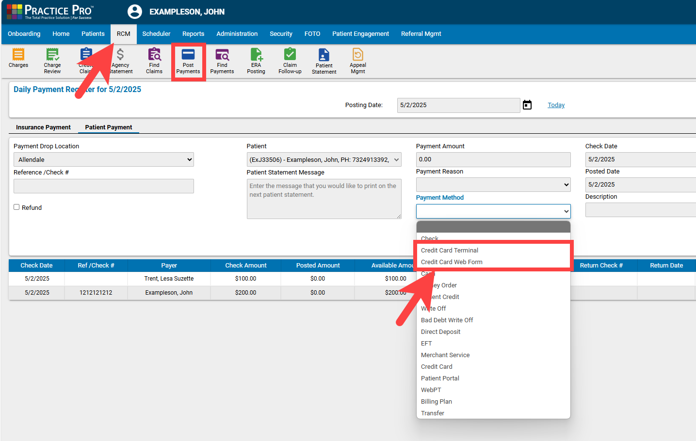 Collecting Payment Using Card Connect Practice Pro Knowledge Base