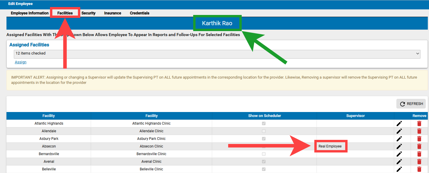 Why is there a Supervising Provider service type error when I try to schedule this patient ...