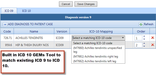 Case Diagnosis ICD9 +10 – Practice Pro Knowledge Base