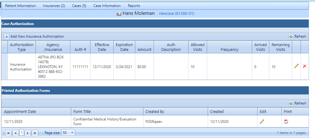 Case Authorizations – Practice Pro Knowledge Base