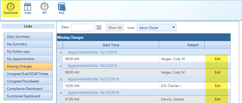 Add Charges From Dashboard – Practice Pro Knowledge Base