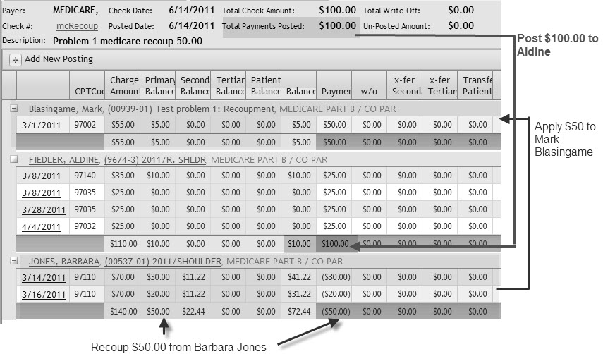 Post a Recoupment (takeback) – Practice Pro Knowledge Base