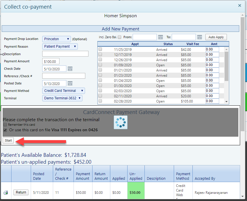 Collecting Payment using Card Connect – Practice Pro Knowledge Base