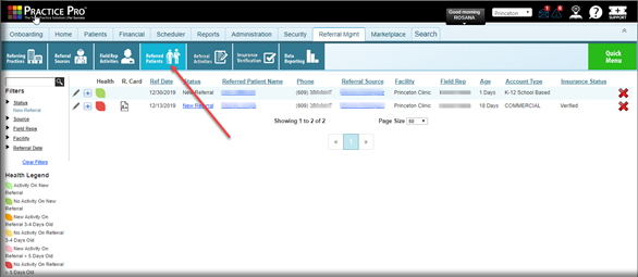 Referral Management Navigation – Practice Pro Knowledge Base
