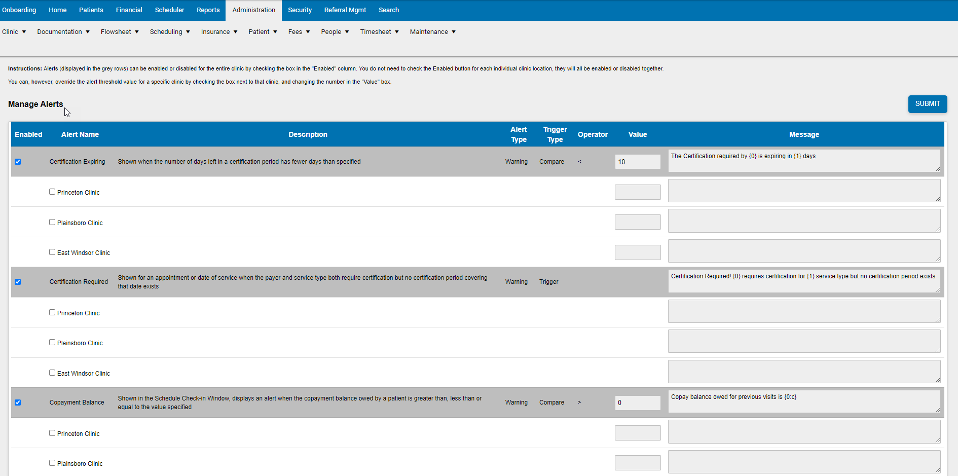 Alerts – Practice Pro Knowledge Base
