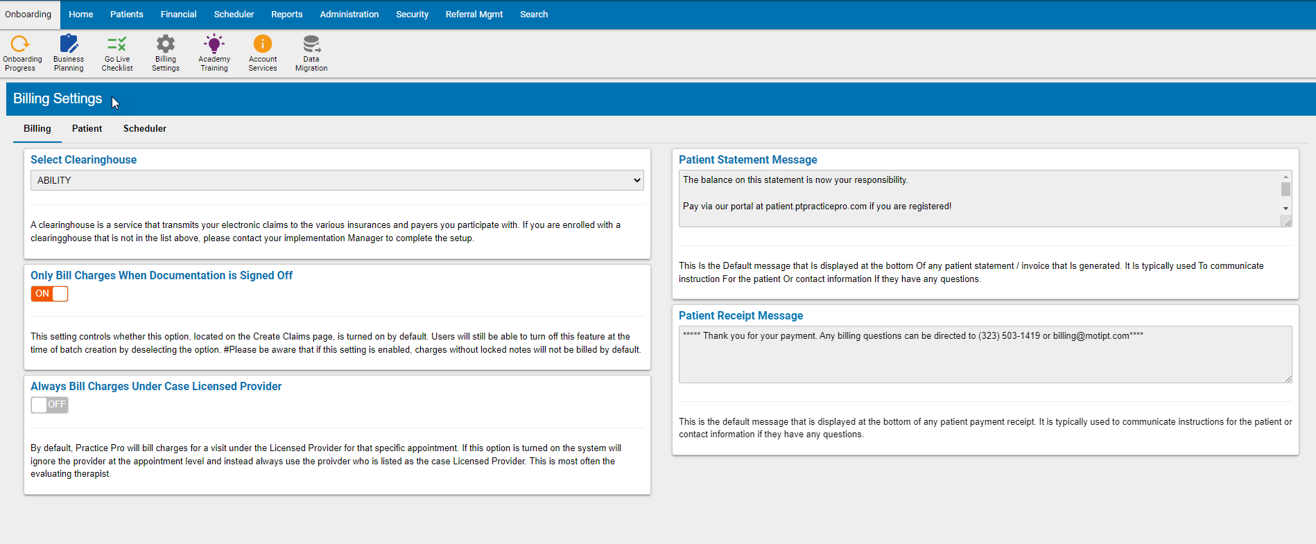 Billing – Practice Pro Knowledge Base