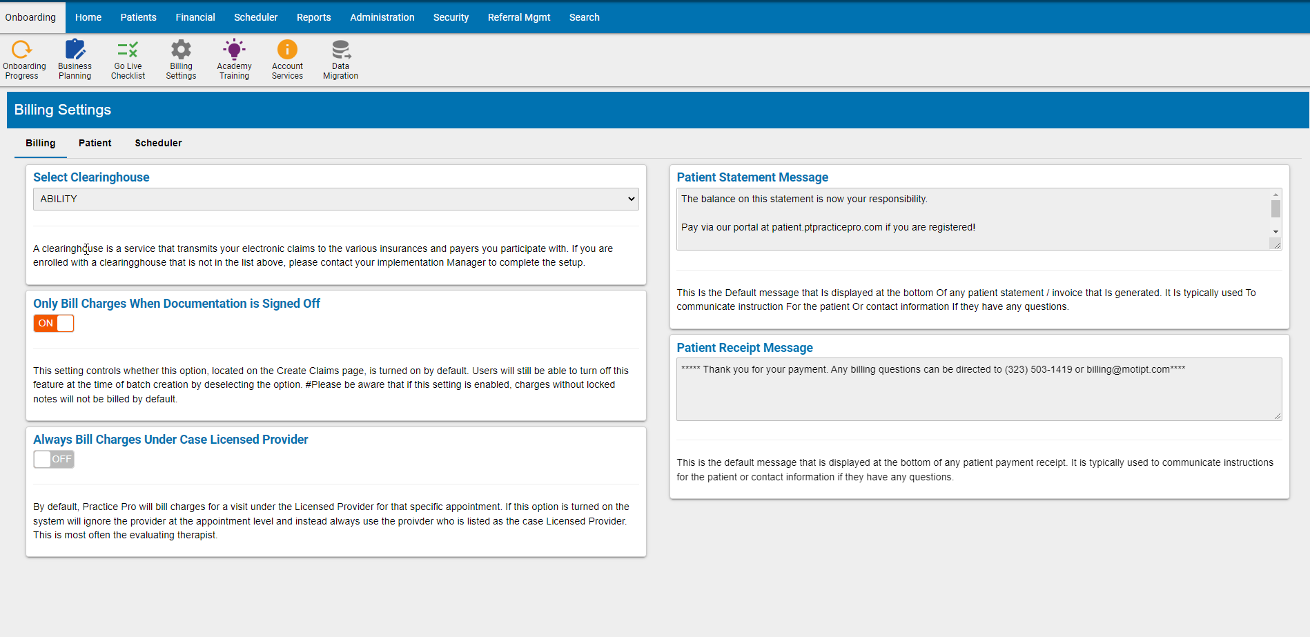 Billing – Practice Pro Knowledge Base