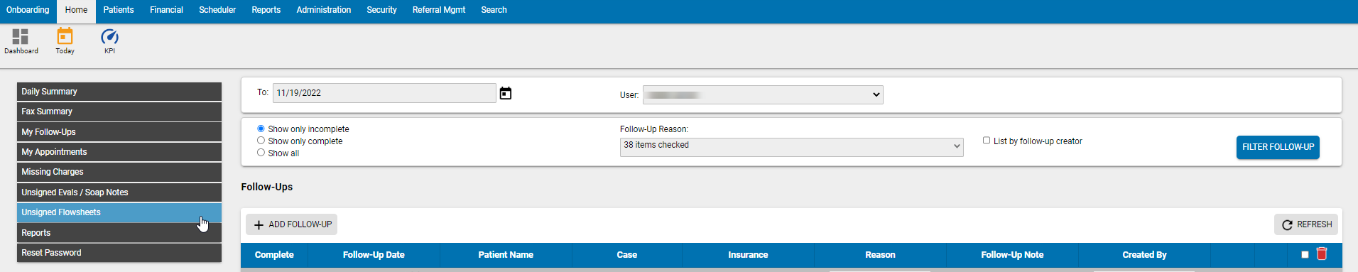 Missing Flowsheets – Practice Pro Knowledge Base