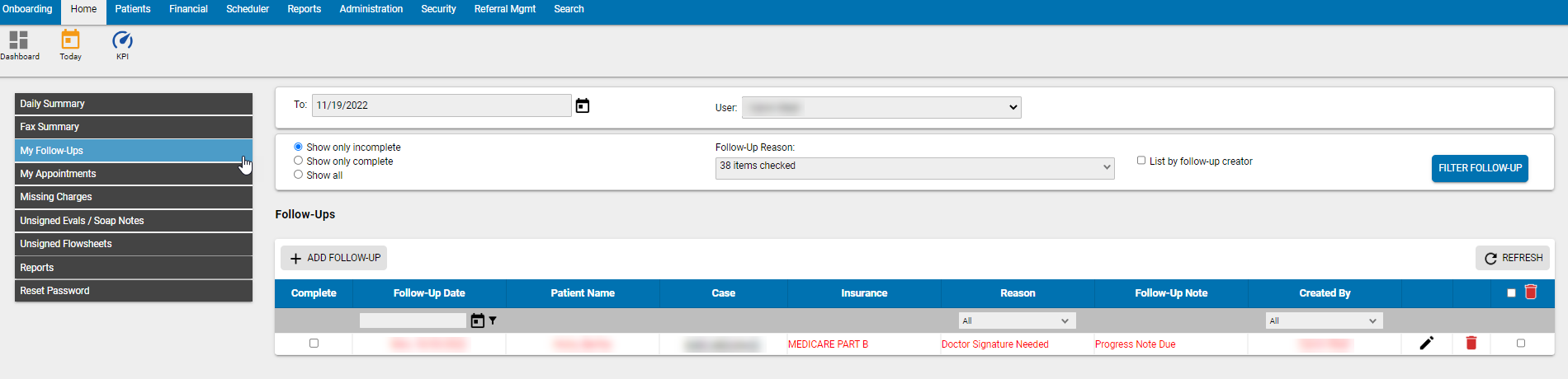 Follow Ups – Practice Pro Knowledge Base