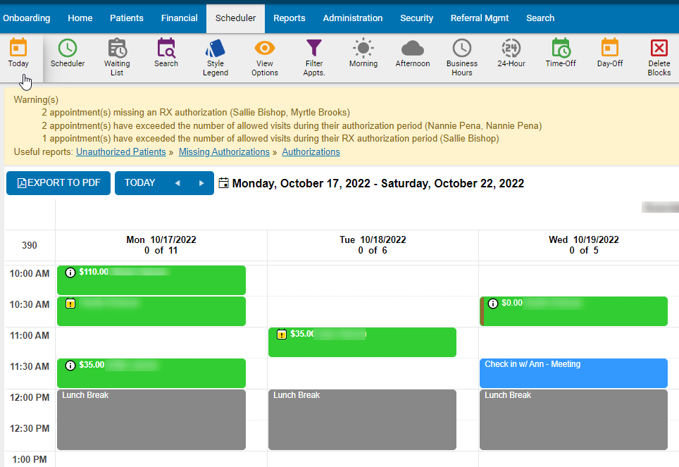 Selecting a Scheduler View – Practice Pro Knowledge Base