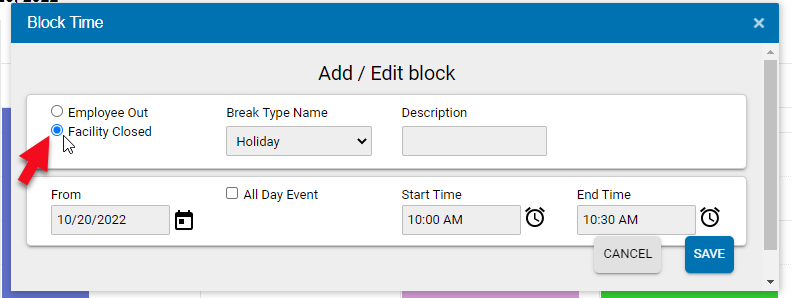 Blocking Time – Practice Pro Knowledge Base